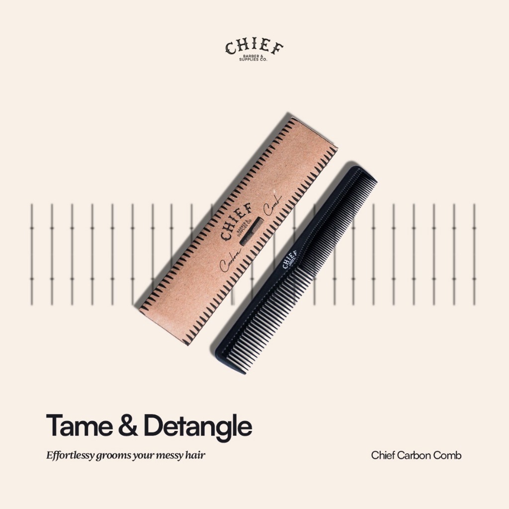 Jual CHIEF Sisir Rambut Pria Carbon Anti Patah - Tame & Detangle ...