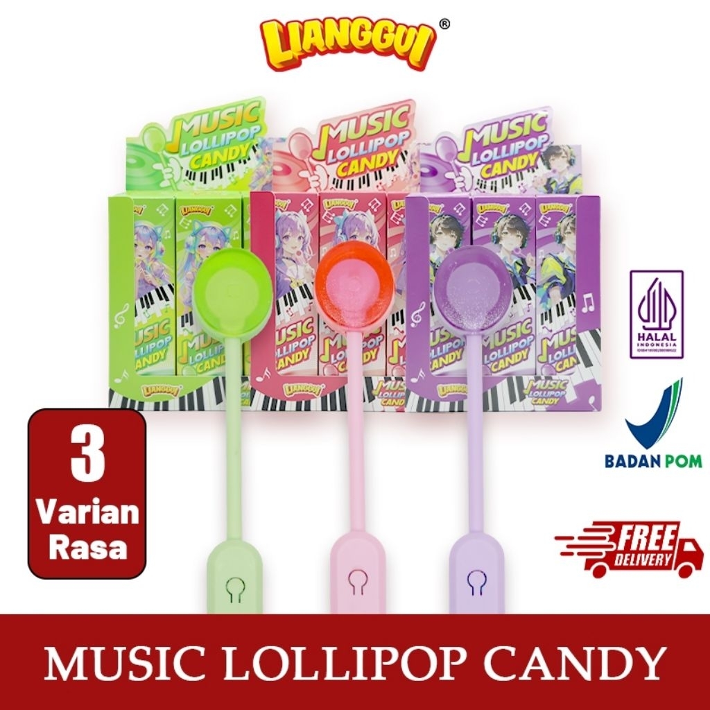 Jual Lianggui Viral Permen Lolipop Musik Rasa Buah Anggur Stroberi Apel ...