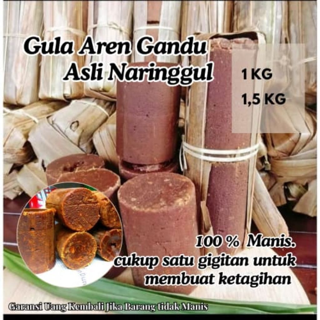Jual GULA AREN 1 kg kemas daun kelapa kering/Gula Aren produk unggul ...