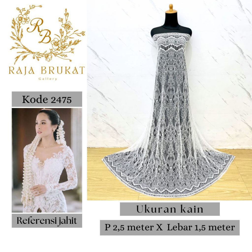 Jual Kode 2475 - Kain Panel Brukat Chantily - Grade B - Panjang 2,5 m ...