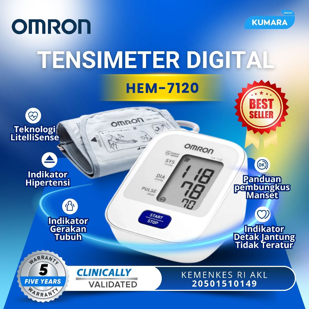 Jual OMRON Tensimeter Digital HEM-7120 | Enhanced Intellisense ...