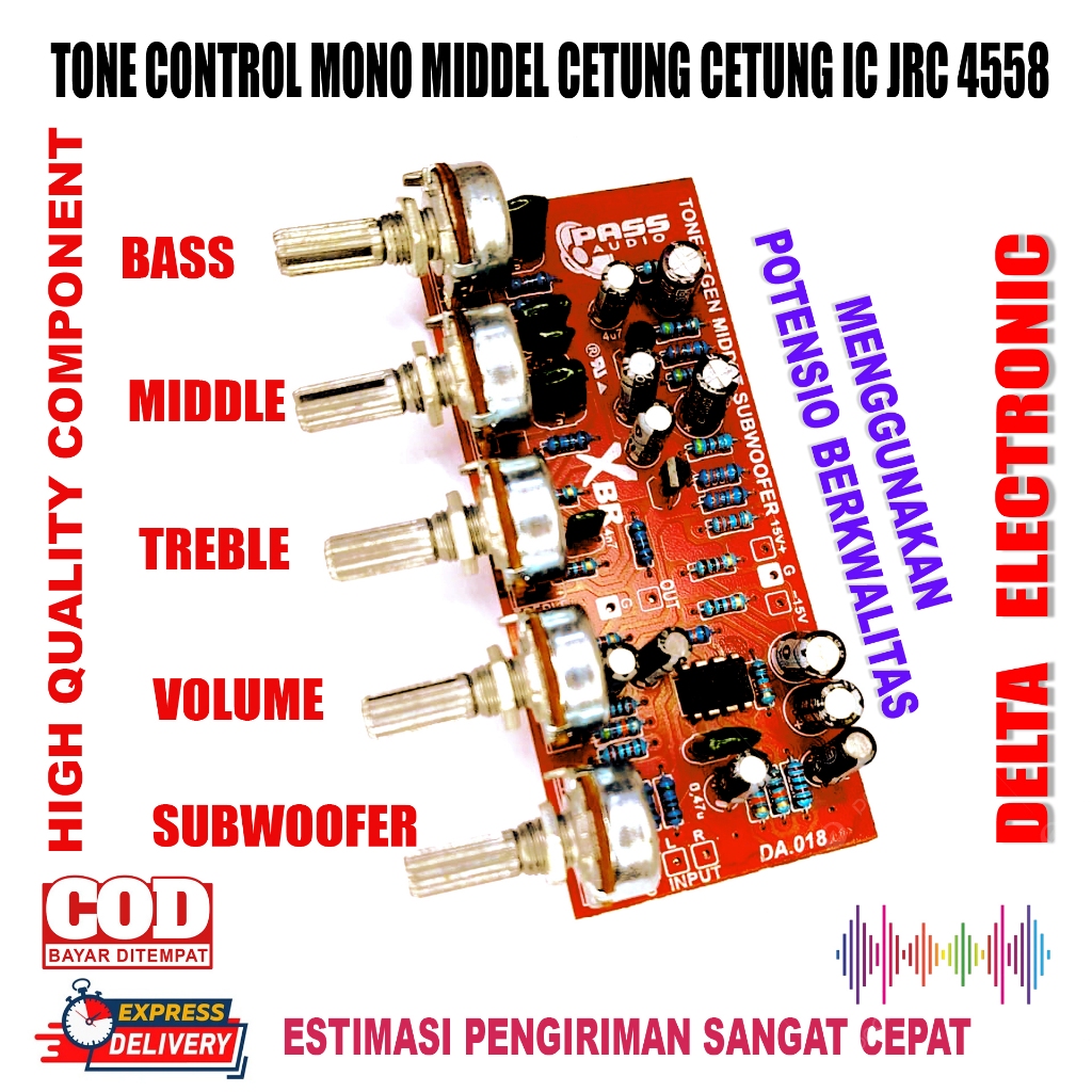 Jual Tone Control Mono Plus Middel Cetung Cetung IC JRC4558 | Shopee ...