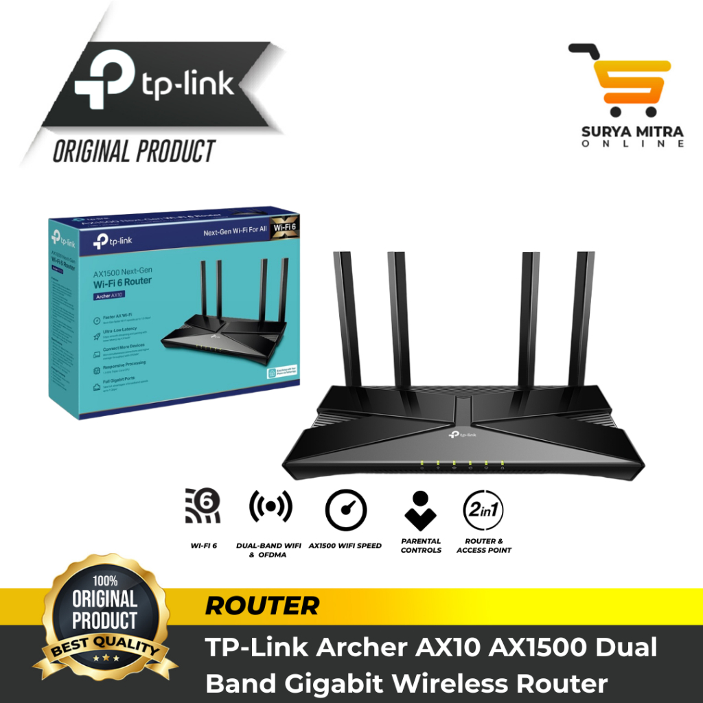Jual Wireless Router TP-Link Archer AX10 Gigabit AX1500 Wifi 6 | Shopee ...