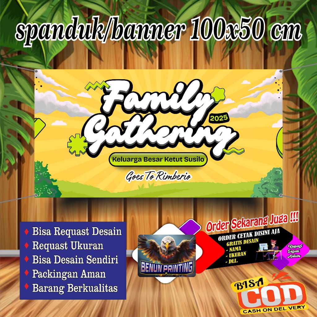 Jual CETAK SPANDUK BANNER FAMILY GATHERING FREE DESAINT | Shopee Indonesia