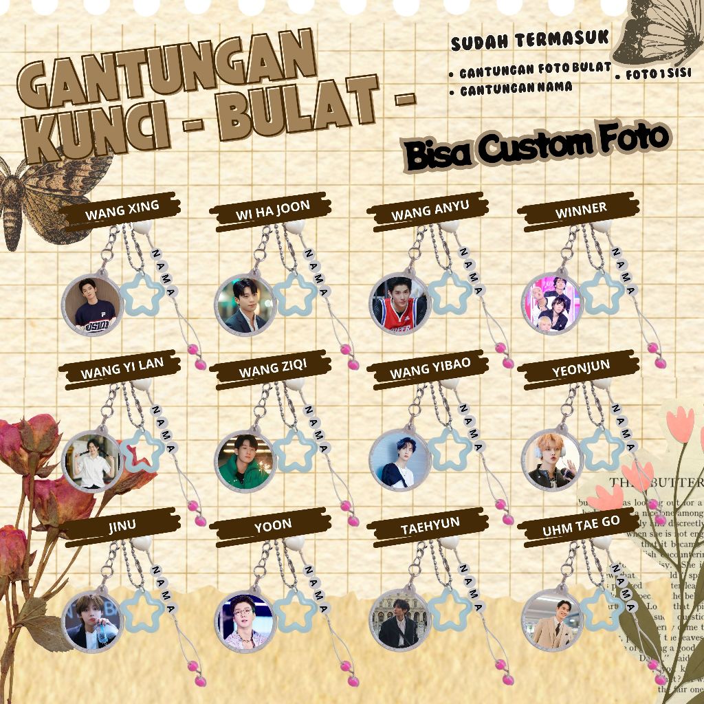 Jual (BISA CUSTOM) GANTUNGAN KUNCI BULAT KPOP I TAEHYUN I YEONJUN I UHM ...