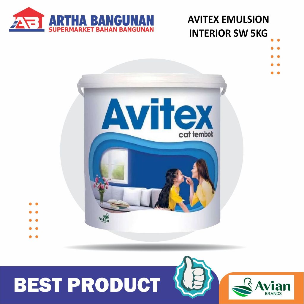 Jual AVIAN AVITEX EMULSION INTERIOR SUPER WHITE 5KG | Shopee Indonesia