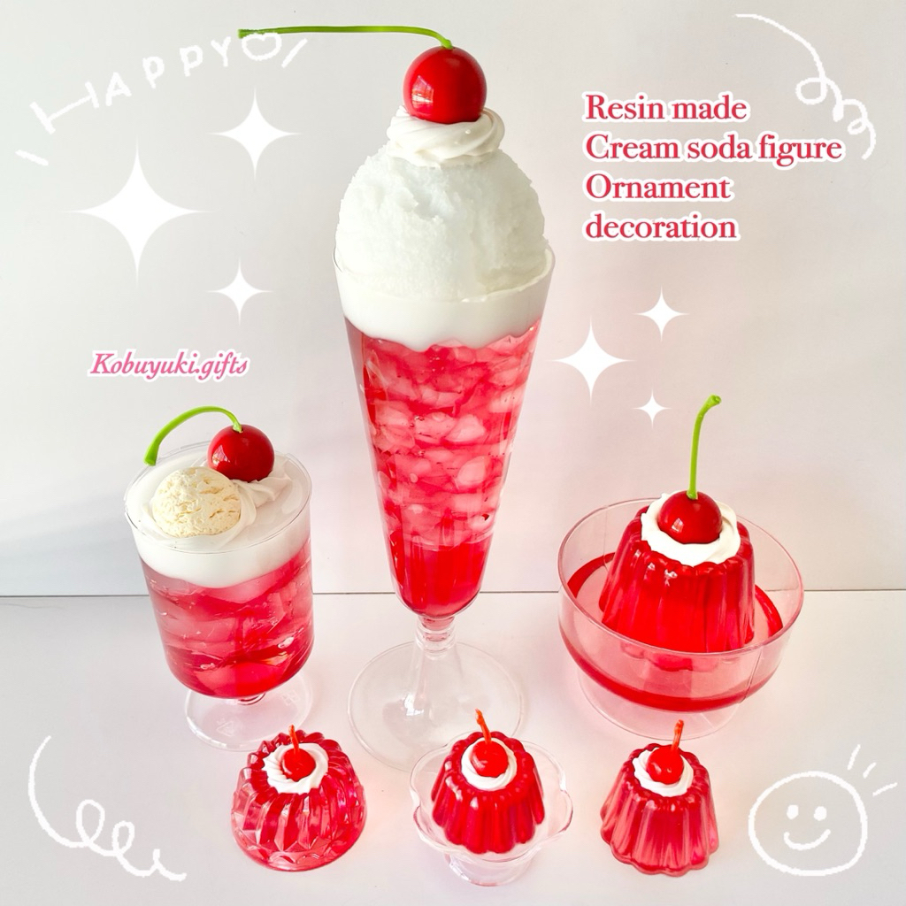 Jual [+ free gift] Handmade Resin Berry Cream Soda Pudding Aesthetic ...