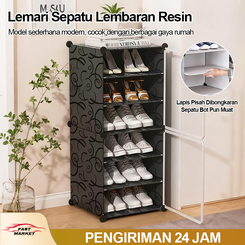 Jual Fast Market Rak Sepatu Susun Tertutup Lemari Sepatu Tempat Sepatu ...