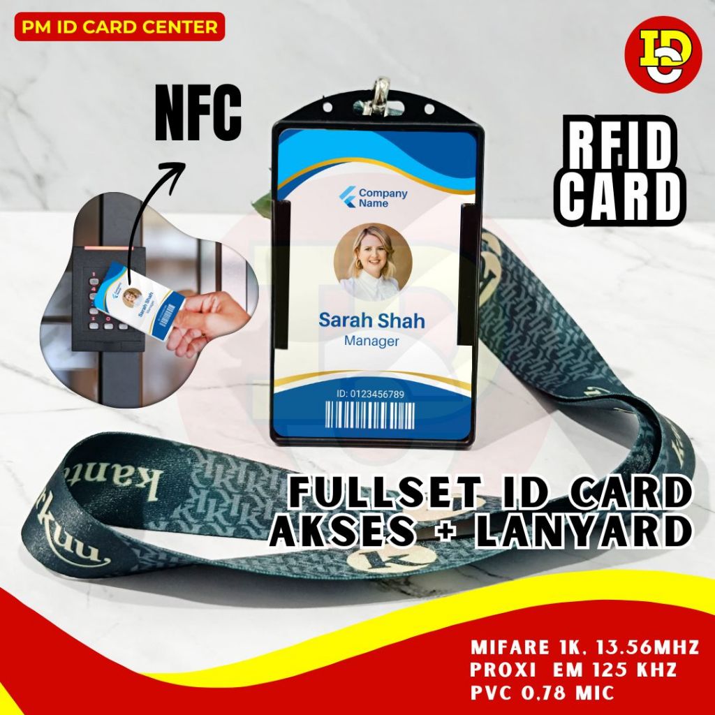 Jual Paket ID Card Akses [ RFID NFC ] Nametag + Lanyard Akses Pintu ...