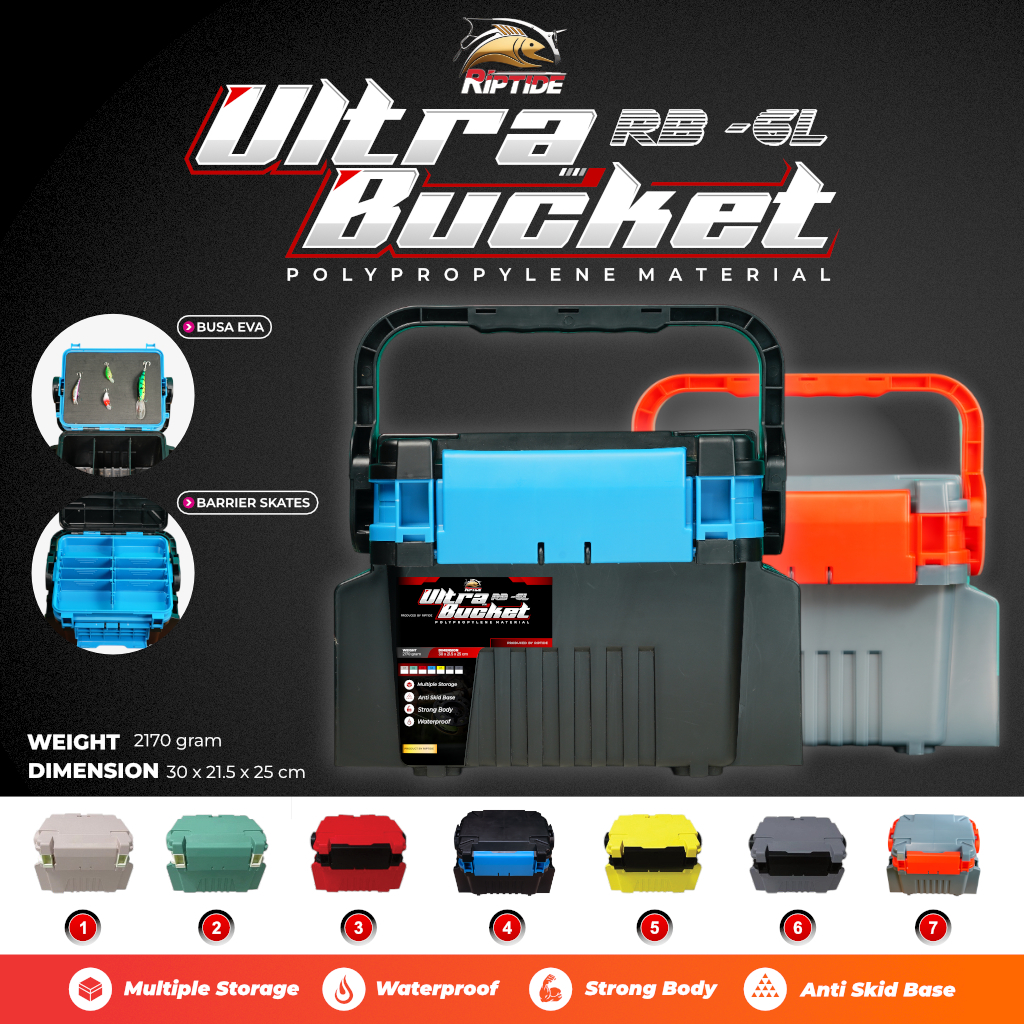 Jual RIPTIDE TACKLE BOX RB-6L RB-12L RBX-3070 6L 12L 3070 BUCKET ...