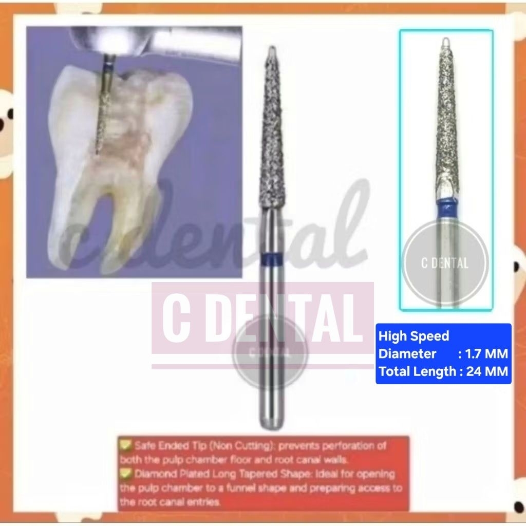 Jual Endo Diamendo Bur Safe End Non-Cutting Tip Shaping Outline Form ...