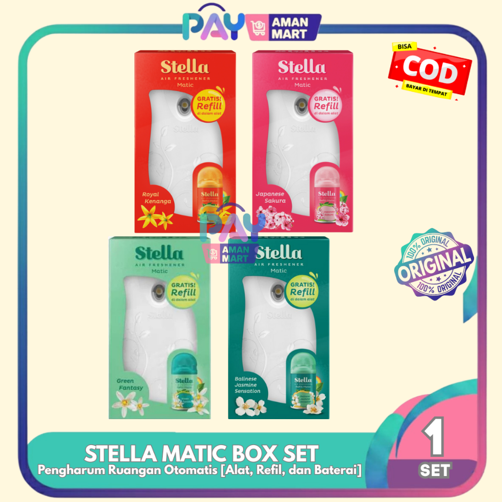 Jual STELLA MATIC BOX SET AIR FRESHNER ALAT + REFILL LENGKAP TINGGAL ...