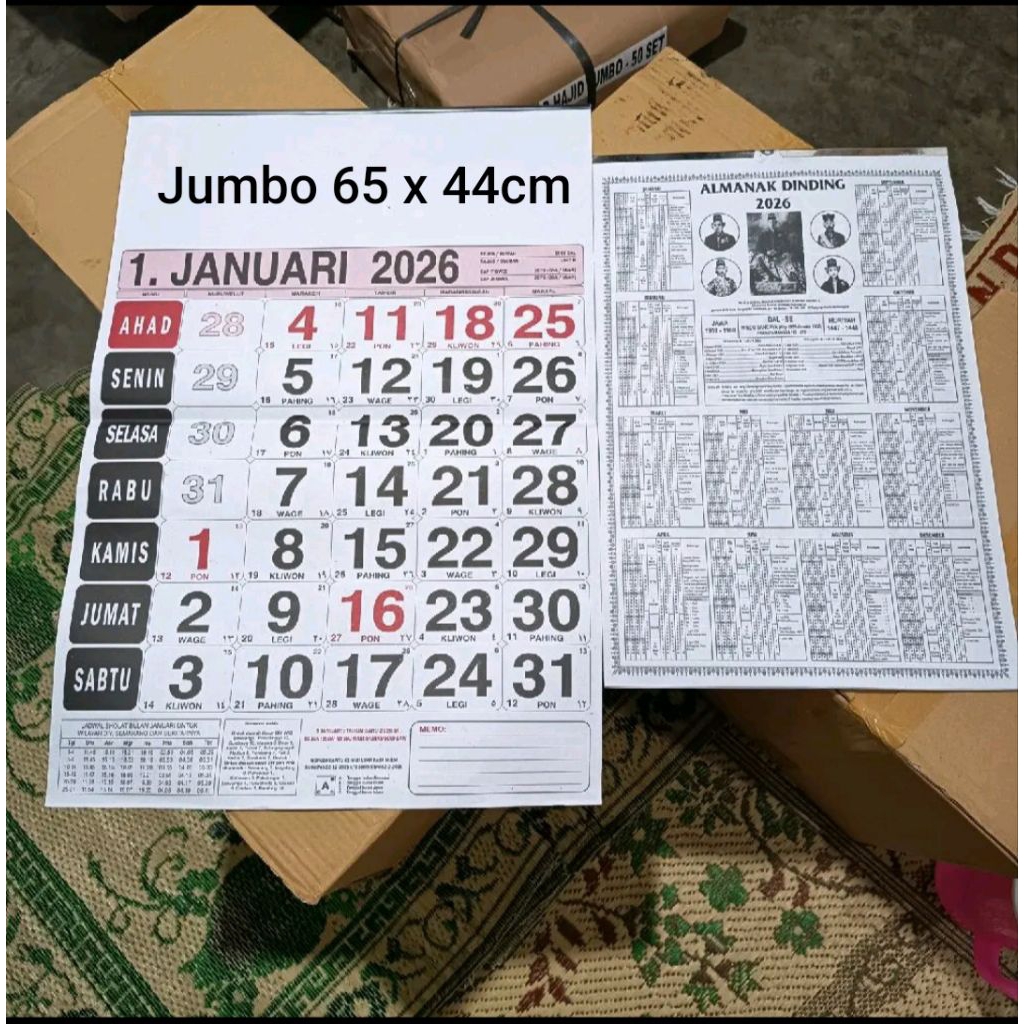Jual KALENDER 2026 - KALENDER DINDING - KALENDER JUMBO POLOS 12 LEMBAR ...