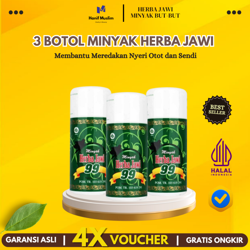 Jual Paket 3 Botol Minyak But But Herba Jawi 99 Asli Minyak ButBut Urut ...