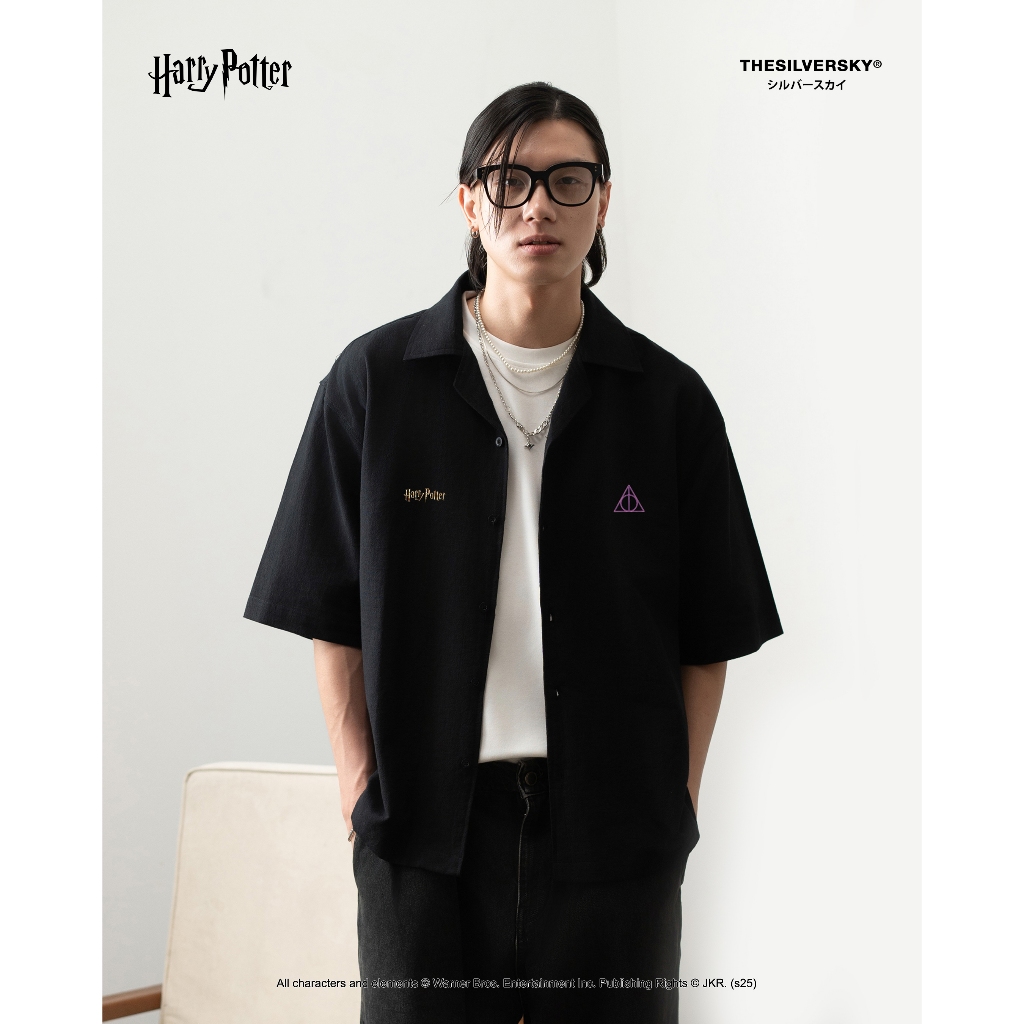 Jual Thesilversky Harry Potter Deathly Hallows Black Shirt | Kemeja ...