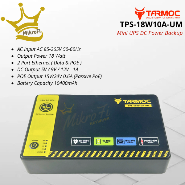 Jual Tarmoc TPS-18W10A-UM | Mini UPS DC Power Supply 5V/9V/12V POE 15 ...