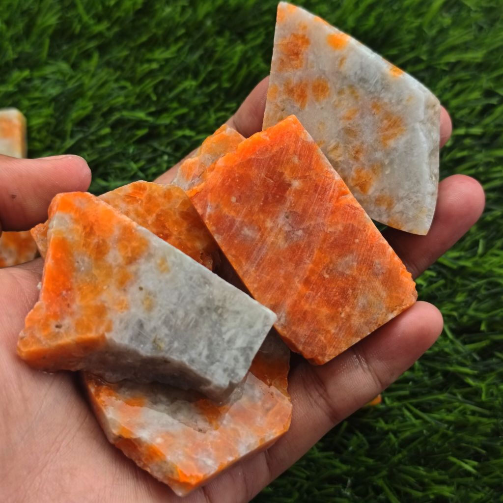 Jual Bongkahan Batu Akik Orange Calcite Salmon Unik Super Langka ...