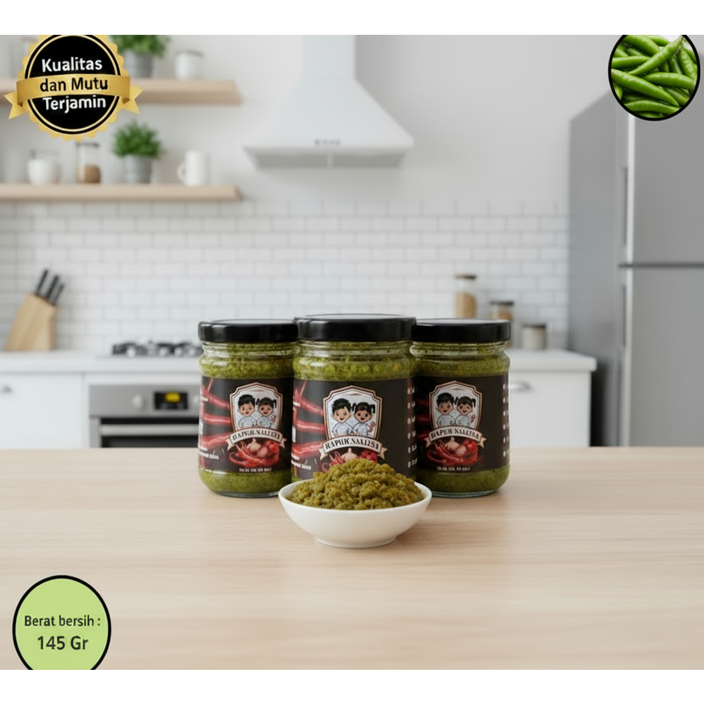 Jual Sambal Ijo Otentik Pedas Segar Botol 145gr | MALIKA SAMBAL ...