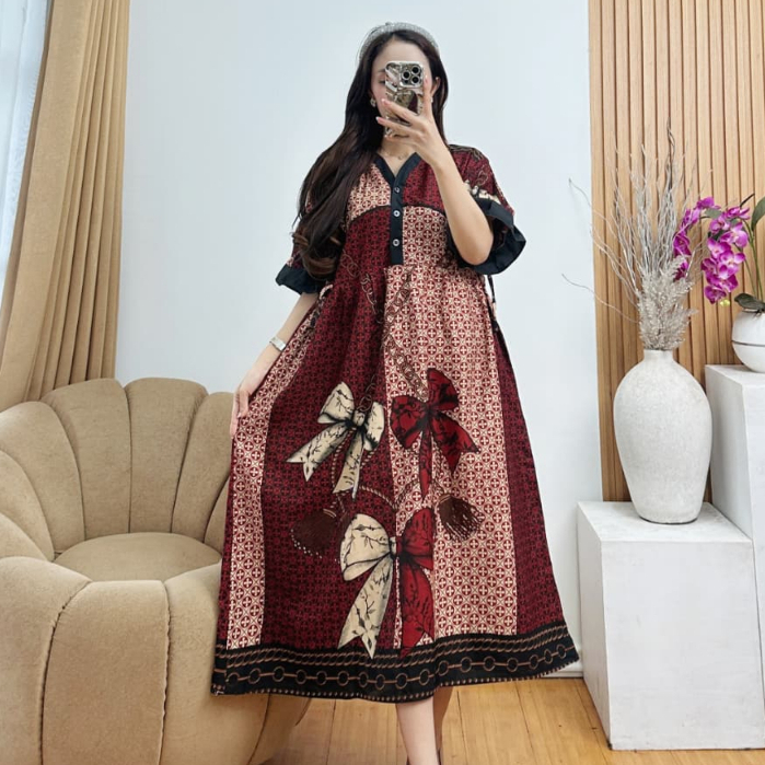 Jual Zesha Wear - Daster Piyama Rayon Premium Pita Dress Casual Kancing ...