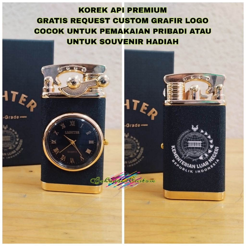 Jual KOREK API PREMIUM API BARA CUSTOM GRAFIR LOGO KEMLU LUXURY LIGHTER ...