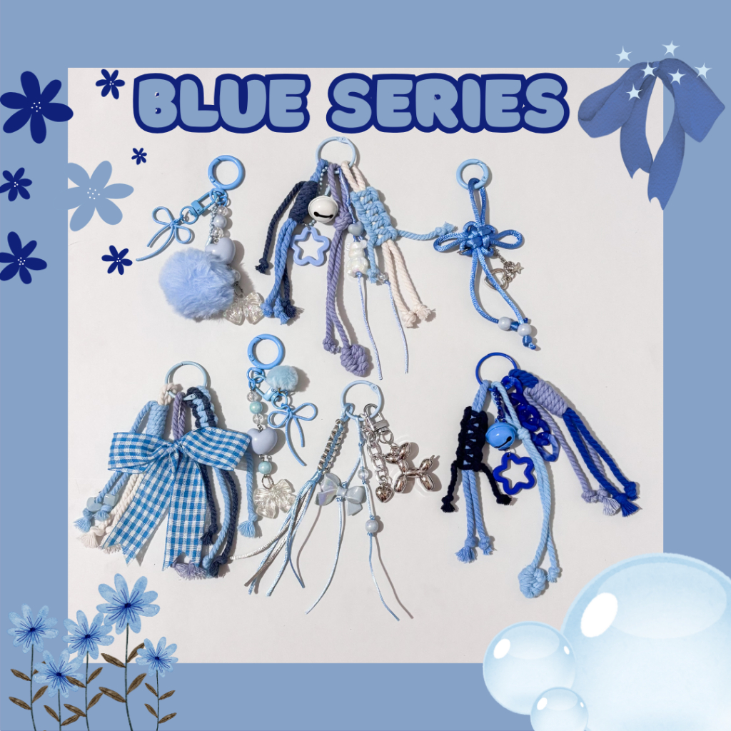 Jual [ BLUE] Bag charm Blue series biru lucu aesthetic gantungan kunci ...