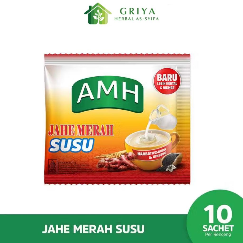 Jual AMH Jahe Merah Susu 1 Renteng (10 Sachet) | Shopee Indonesia