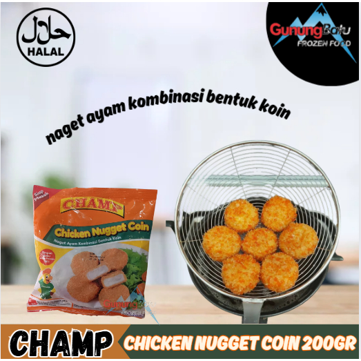 Jual CHAMP CHICKEN NUGGET COIN 200GR/ NAGET AYAM KOMBINASI BENTUK KOIN ...