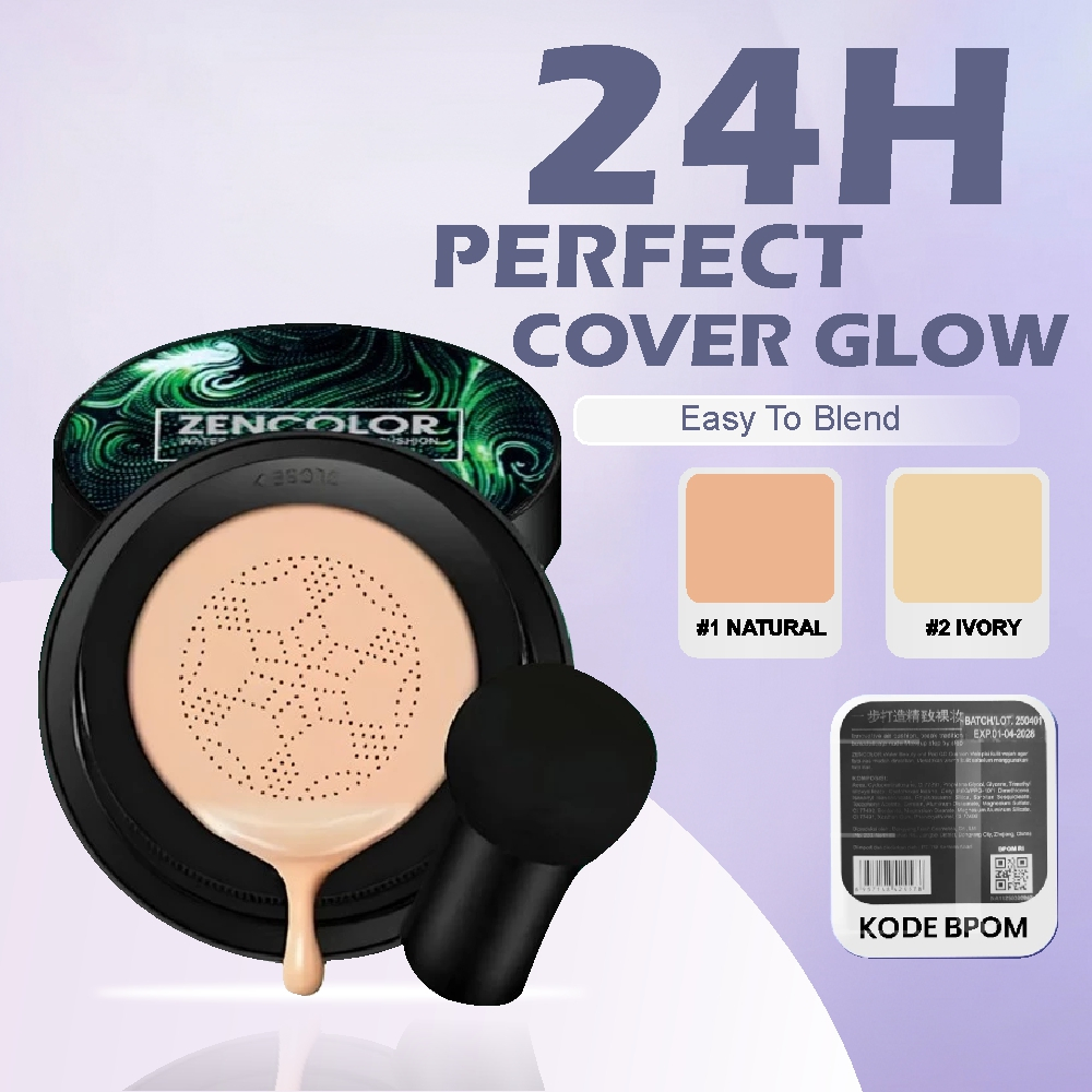Jual [BPOM] ZENCOLOR BB Cream Cushion Glowing Waterproof – Foundation ...