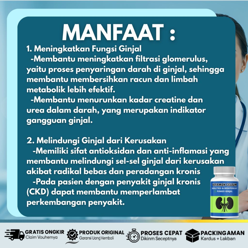Jual Vitamin Celium Membantu Menutrisi Ginjal Menguatkan Fungsi Ginjal ...