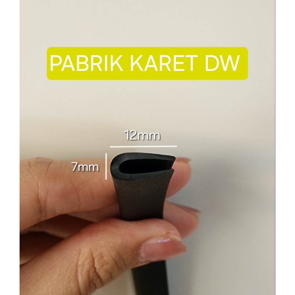 Jual Karet list lis u jepit lebar 12mm untuk plat panel kaca 3mm ...