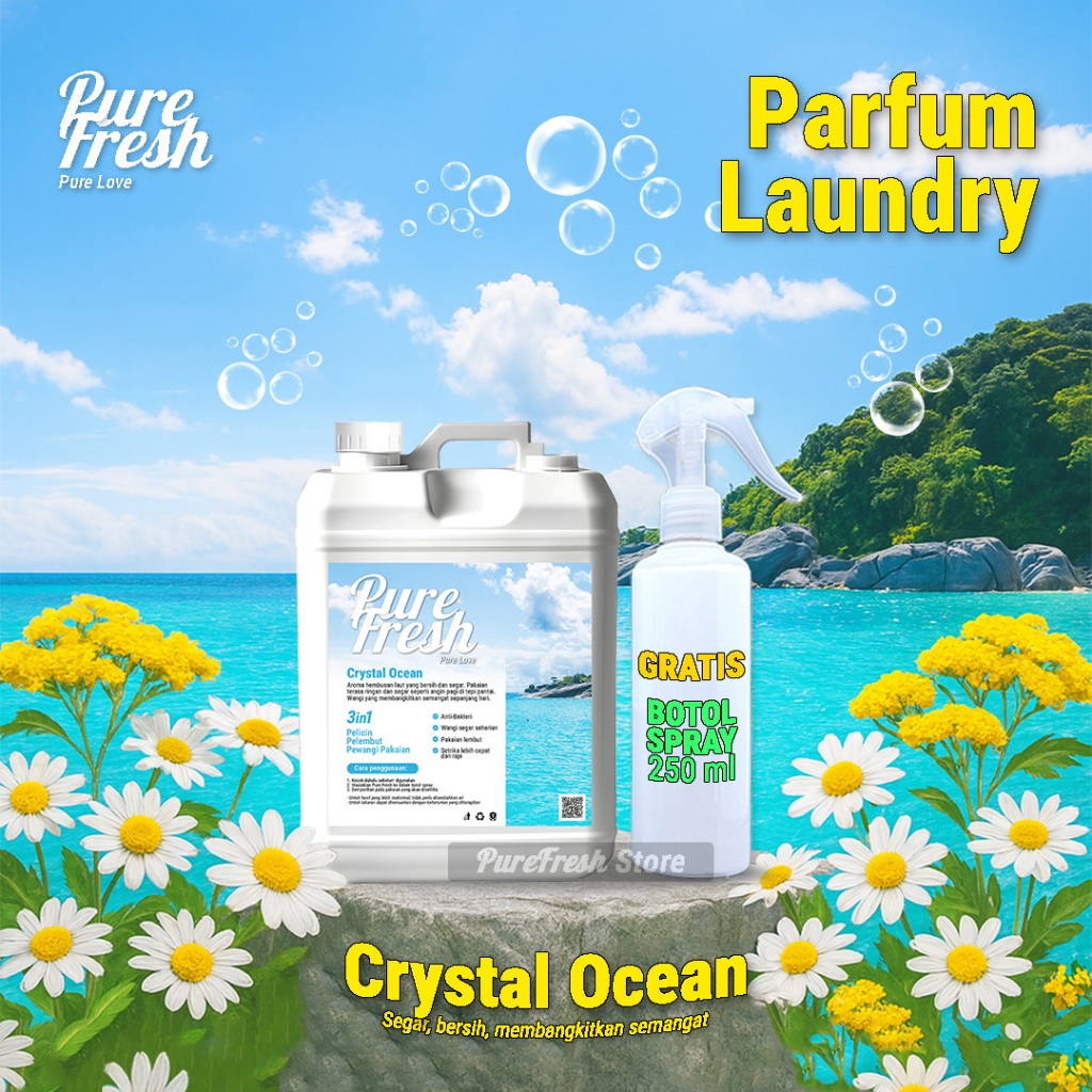 Jual Parfum Laundry Pewangi Pakaian GRATIS Botol 250 ml Pelicin ...