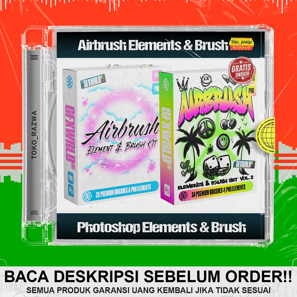 Jual Photoshop Elements & Brush - FULLERMOE - Airbrush Elements & Brush Kit (Vol. 1) - (Vol. 2 ...