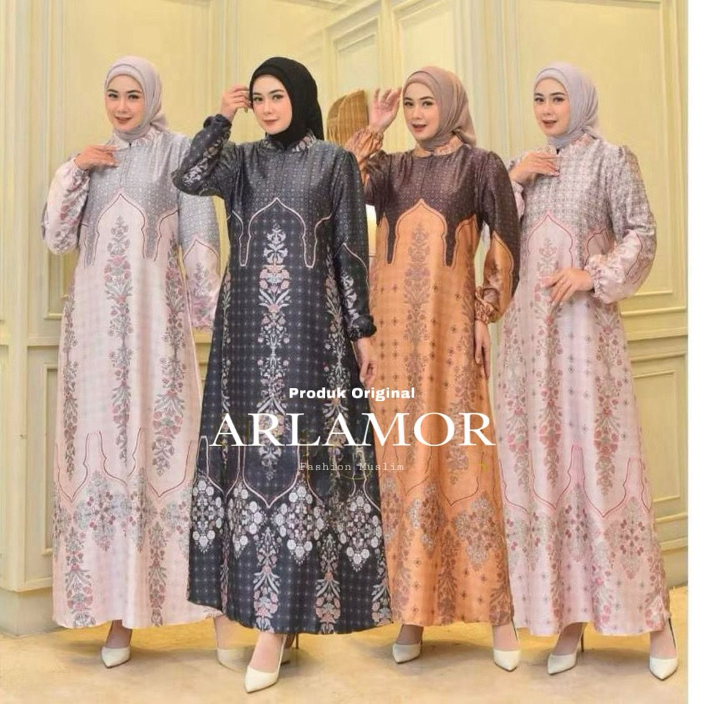 Jual Gamis Silk Motif SABRINA Terbaru Elegan Mewah Premium Quality ...