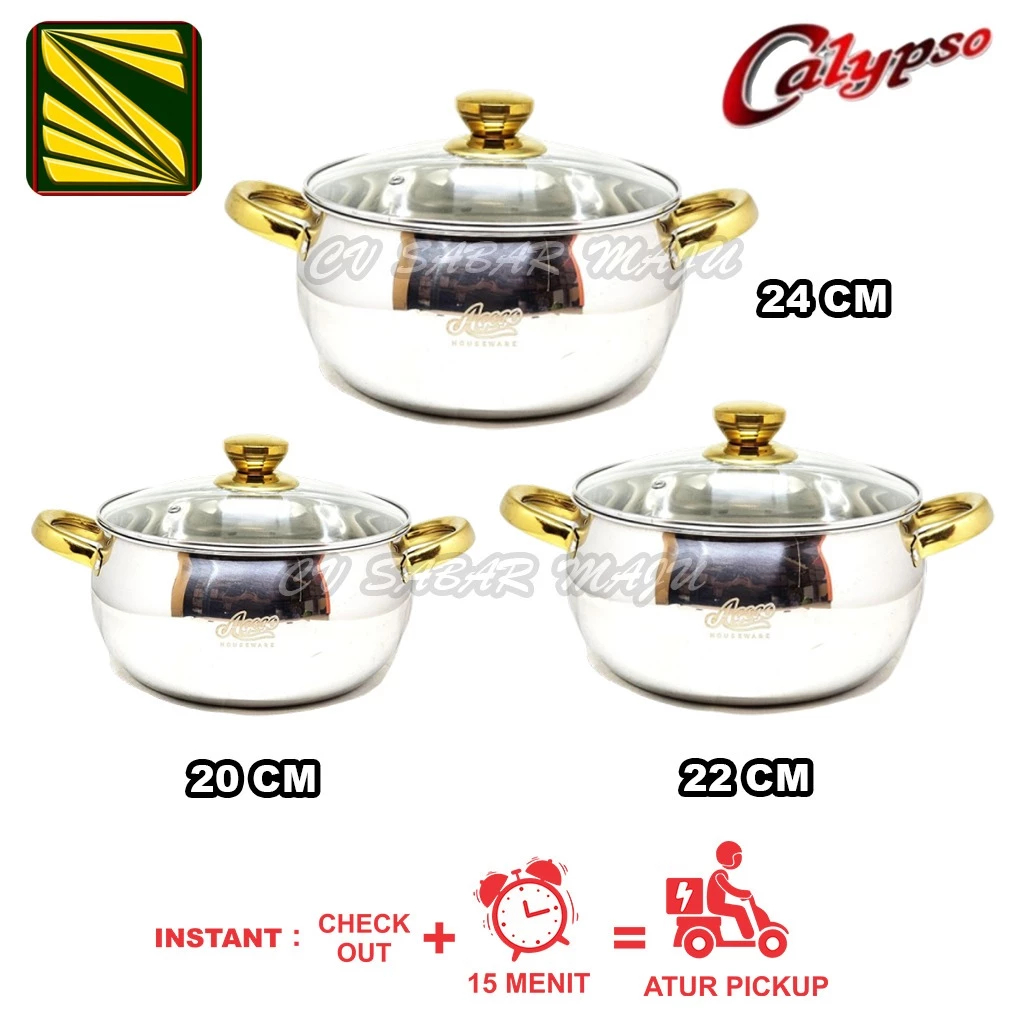 Jual Calypso Panci Rebus / Panci Stainless / Panci Agogo 20cm, 22cm ...