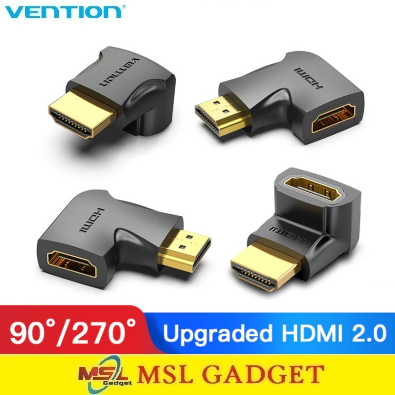Jual VENTION Adapter Connector HDMI Male to HDMI Female Elbow Siku Gold ...