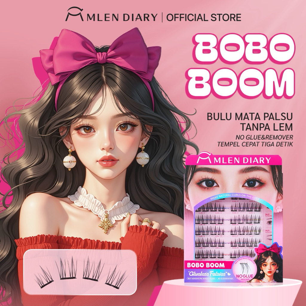 Jual Mlen diary BOBO Glueless flasies box kecil NO GLUE Eyelashes tanpa ...