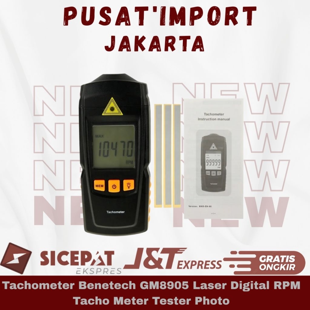 Jual Tachometer Benetech GM8905 Laser Digital RPM Tacho Meter Tester ...