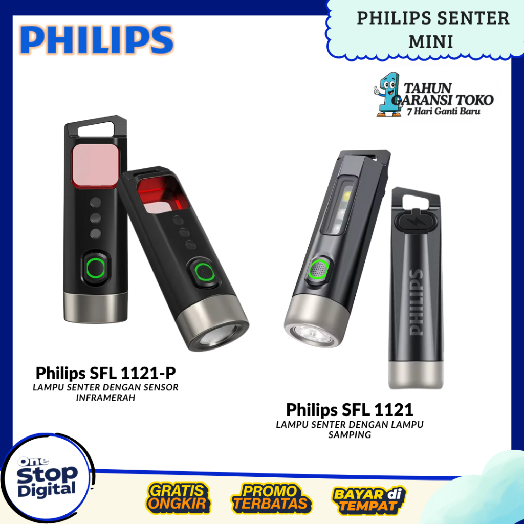 Jual Philips SFL1121 Senter Mini Keychain LED Super Terang Portable ...