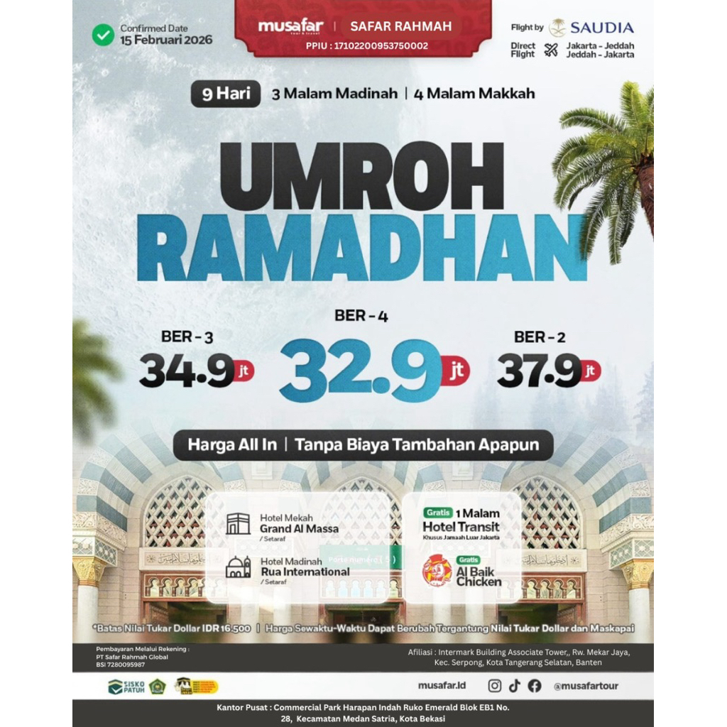 Jual Paket UMROH 2025-2026: Free Hotel Transit, Tour, Al-Baik Chicken ...