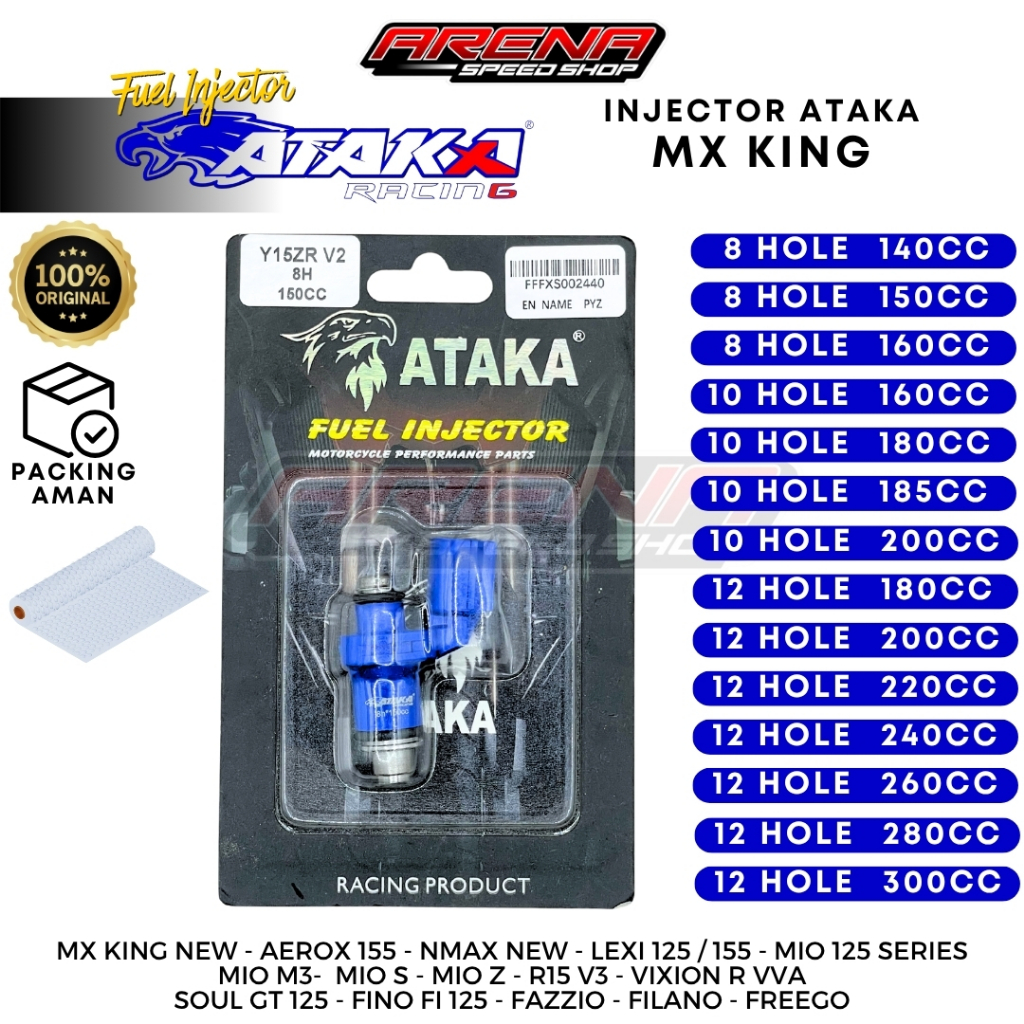 Jual ATAKA Racing Fuel Injector MX King V1 V2 Injektor NMax Aerox 8 10 ...