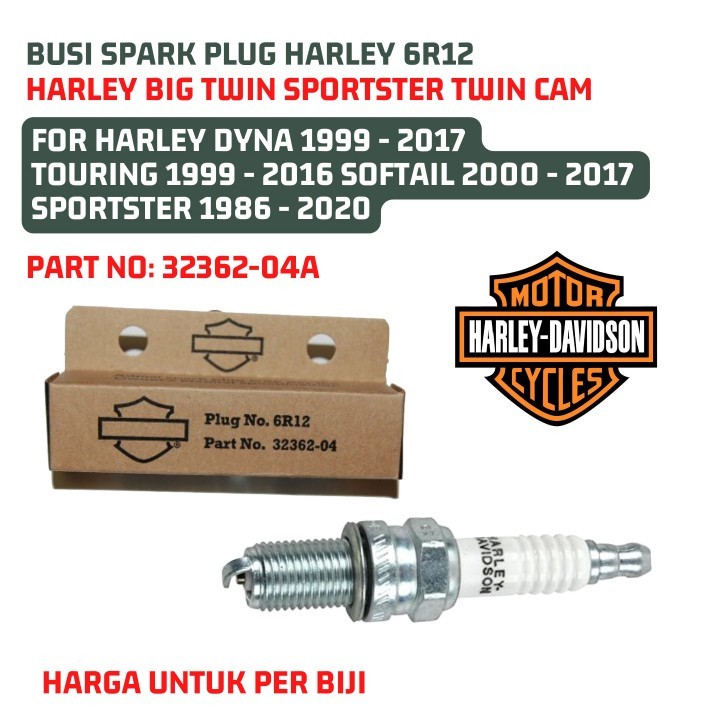 Jual BUSI SPARK PLUG 6R12 HARLEY BIG TWIN SPORTSTER TWIN CAM 32362-04A ...