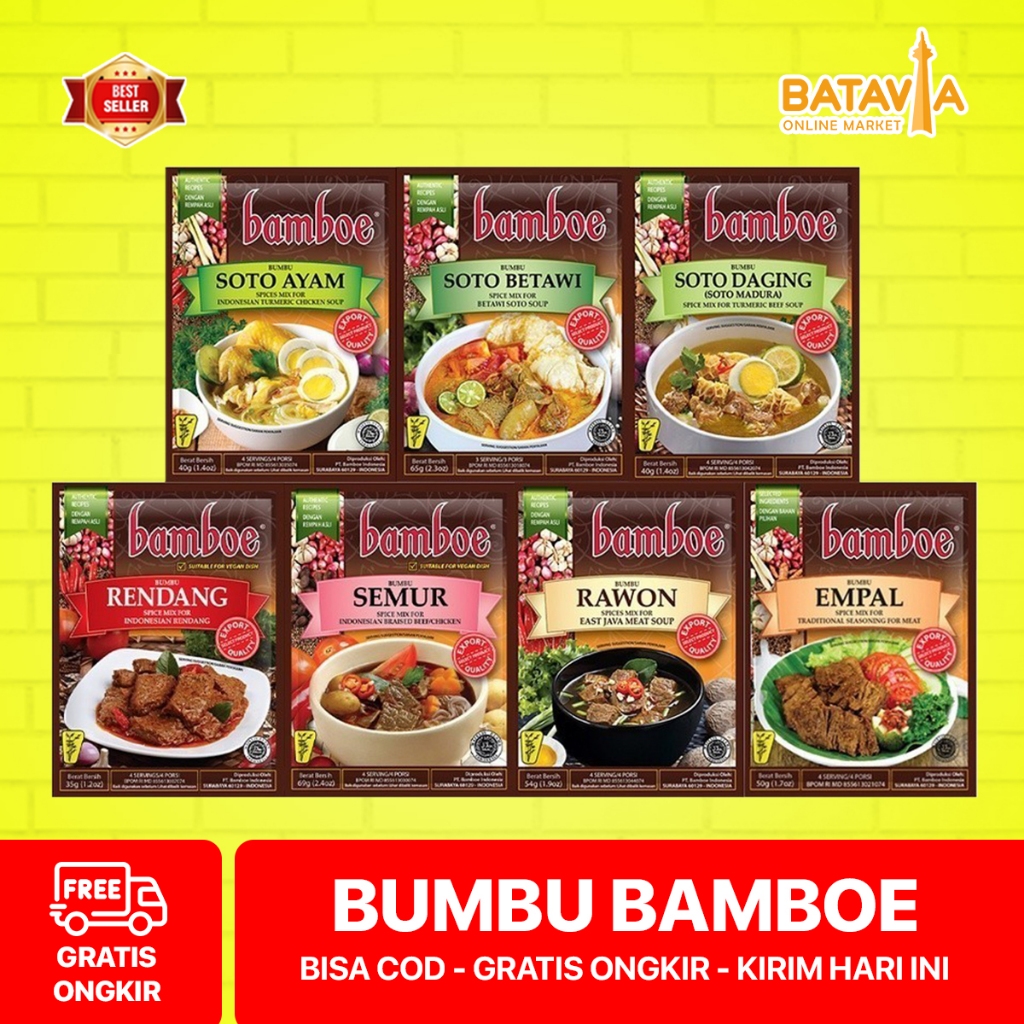 Jual Bamboe Bumbu Dapur Masak Instan Soto Rawon Rendang Balado Nasi ...