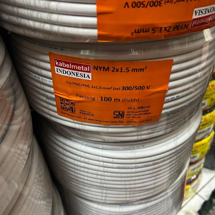 Jual Kabel NYM 2x1.5 2x1,5 Kabelmetal Roll 100 Meter Metal KMI Tufur ...
