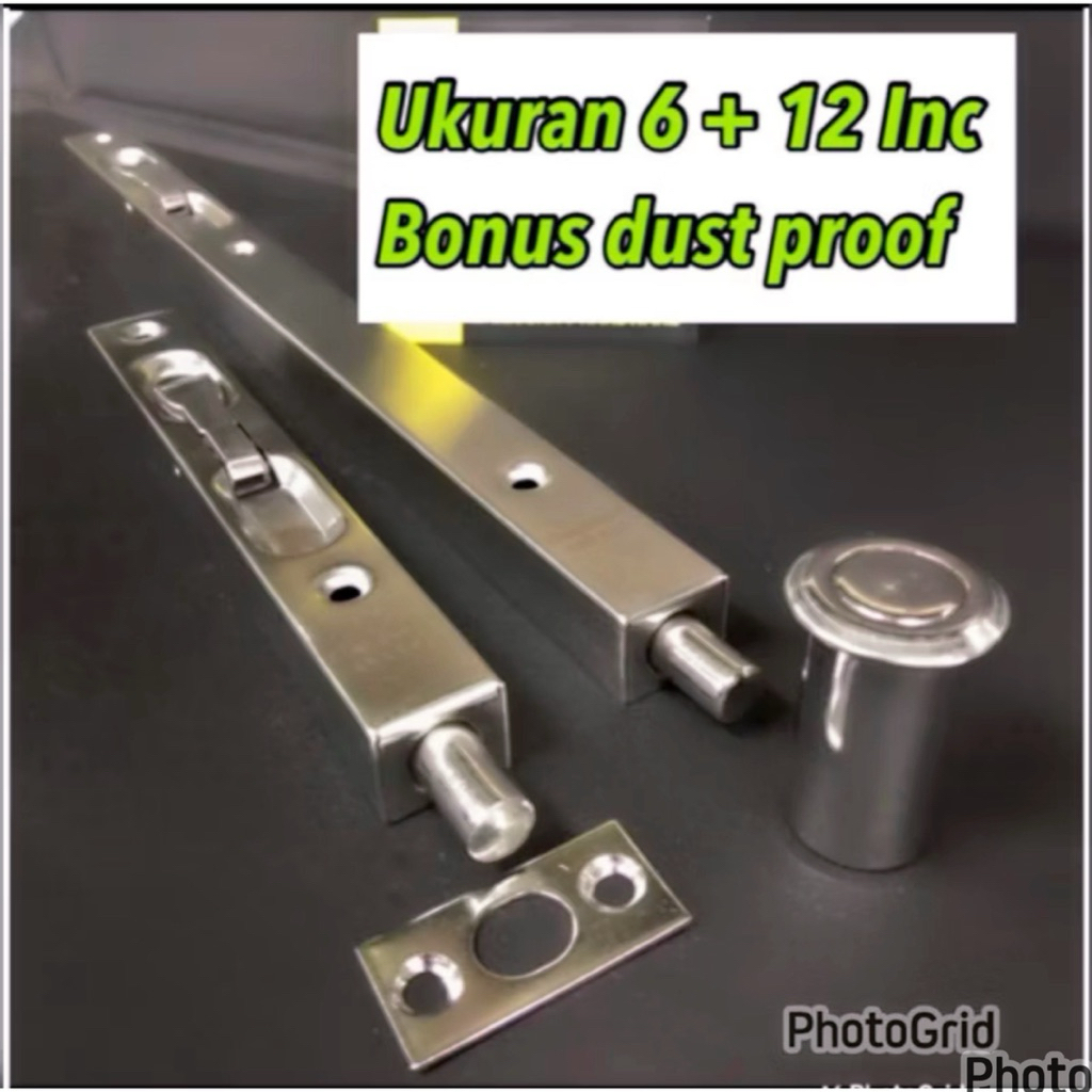 Jual grendel tanam 6 inc + 12 inc + dust proof flush bol selot pintu ...
