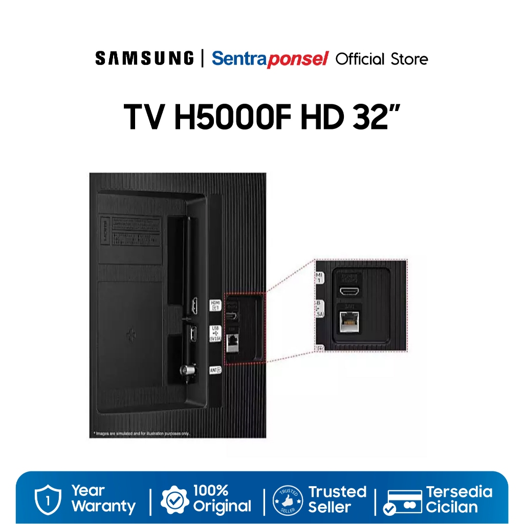 Jual Samsung SMART TV 32 inch HD H5000F TV HDR OTS Lite One UI Tizen ...
