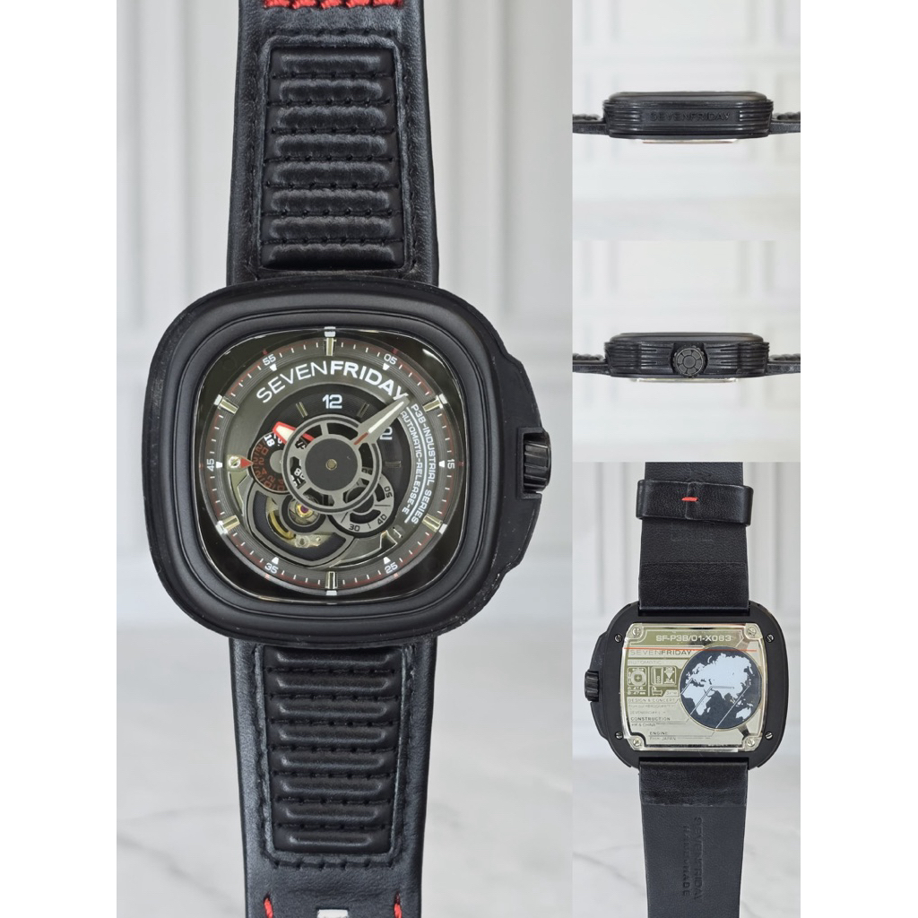Jual jam tangan automatic seven friday tali kulit hitam dial ukuran ...