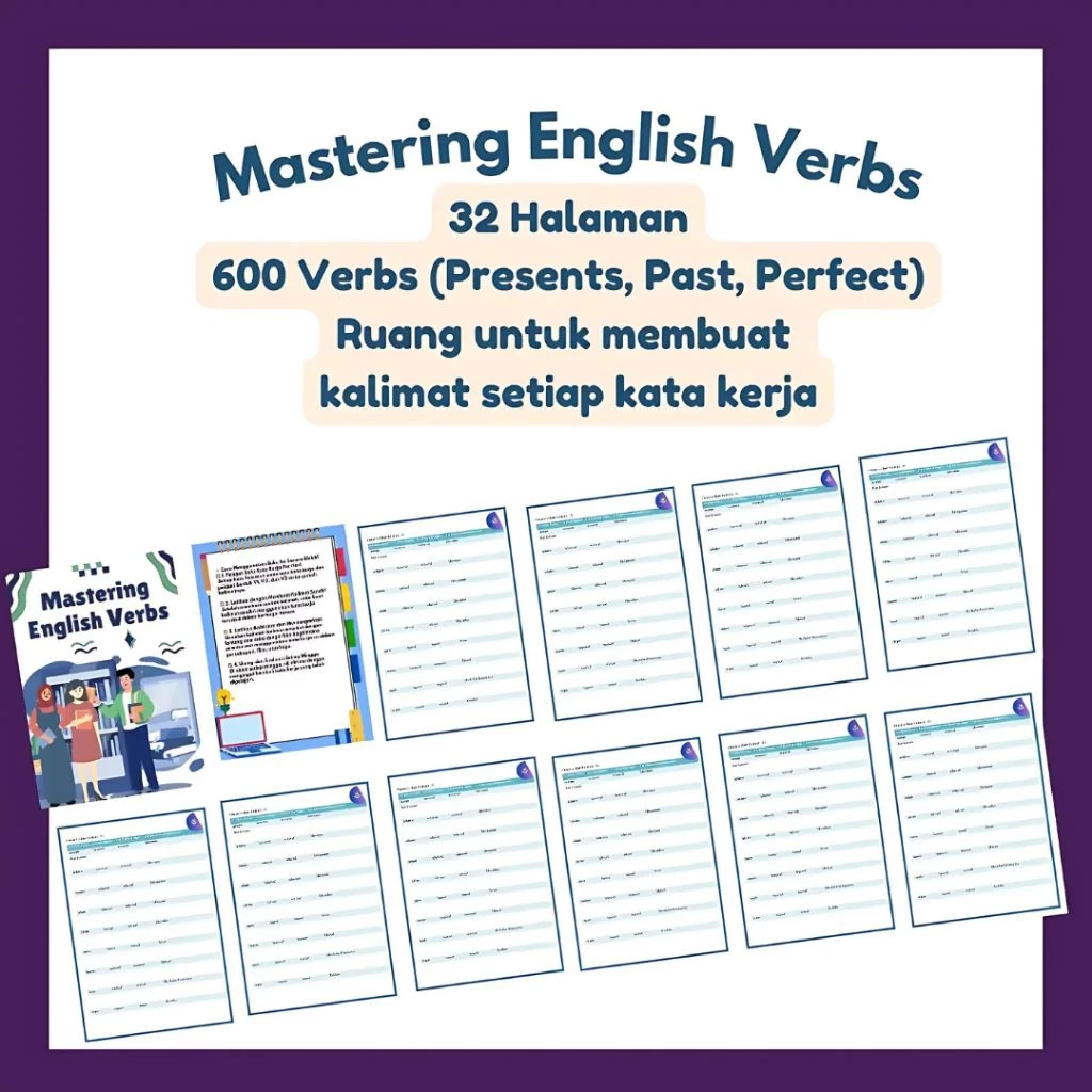 Jual 600+ Verbs in Present, Past Simple & Perfect Tense - English Verbs ...