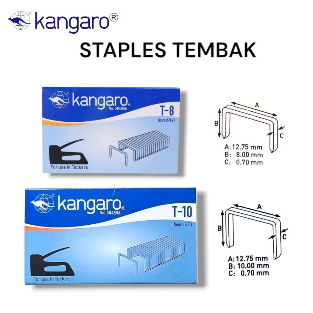 Jual Isi Necis Tembak / Staples / Strapler / Gun Tacker KANGARO T8 ...
