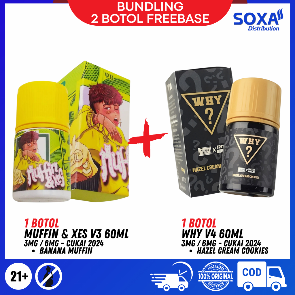 Jual PAKET 2 BOTOL FREEBASE ( MUFFIN & XES V3 60ML + WHY V4 60ML ...