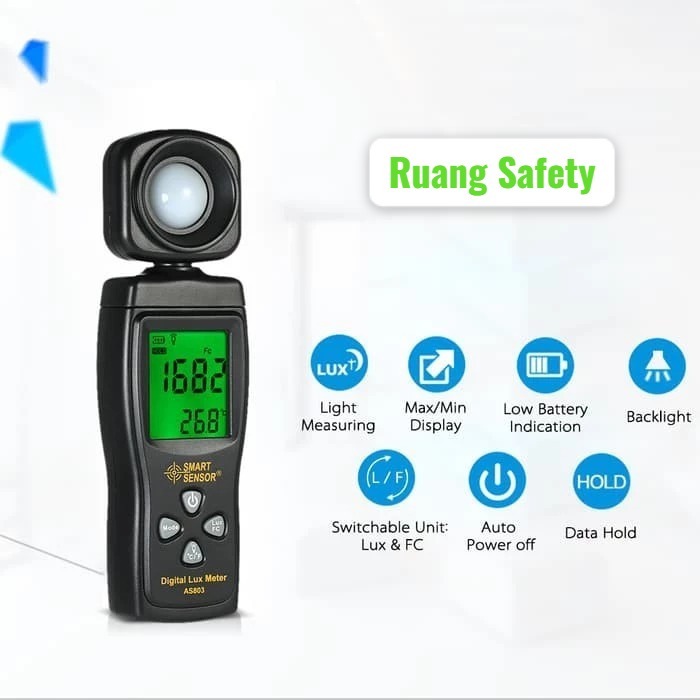 Jual Lux Meter AS803 Smart Sensor Digital Alat Ukur Intensitas Cahaya ...